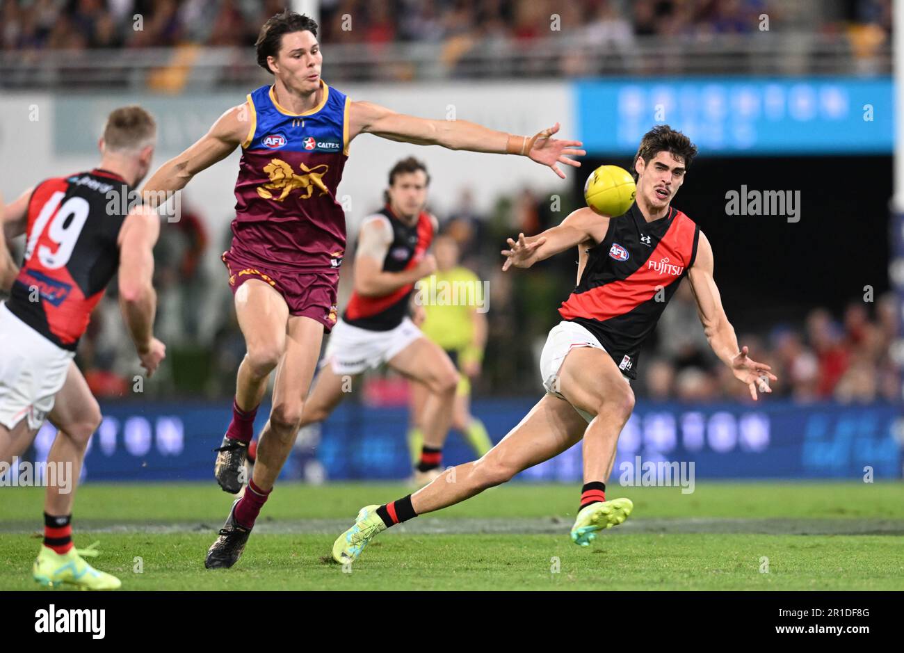 Brandon Zerk-Thatcher (right) of the Bombers gets past Eric Hipwood ...