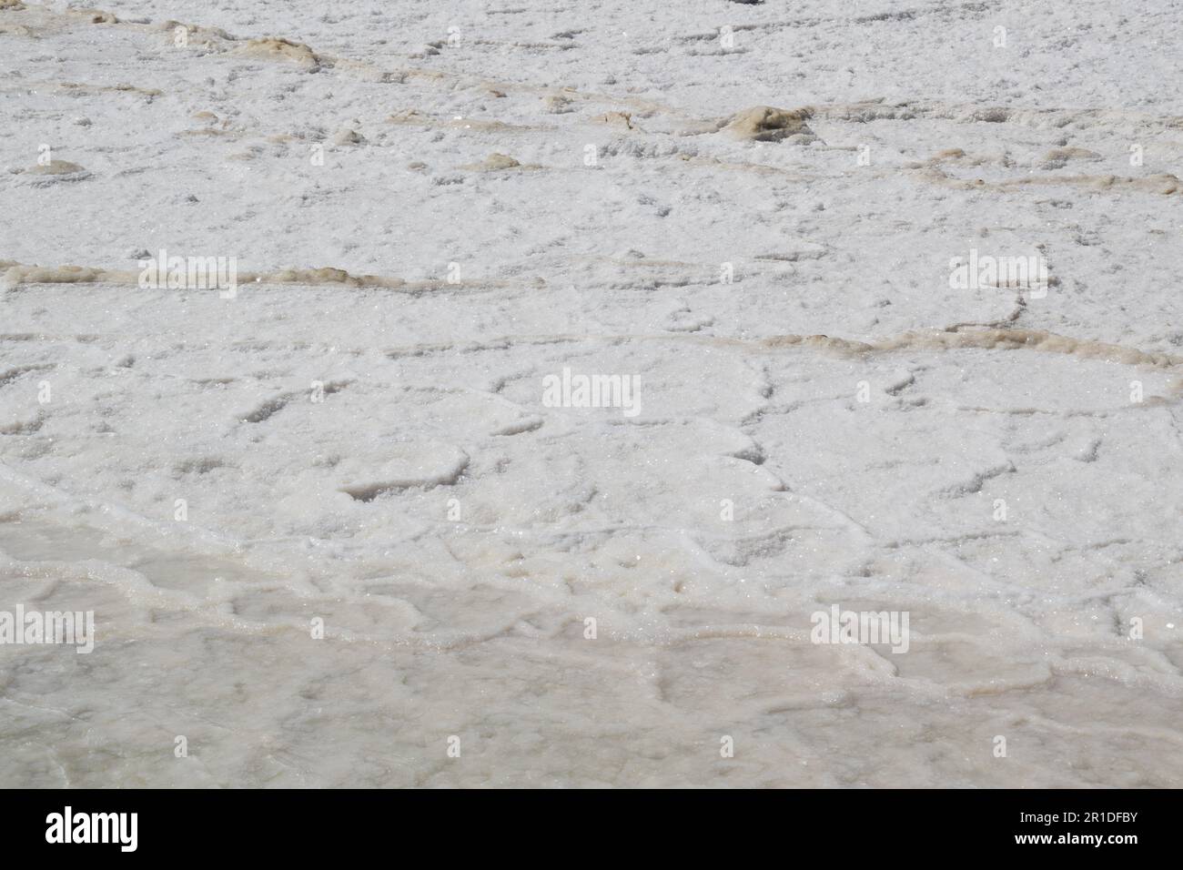 Sinking sea level, sinkholes and salt crystals - Coast of the Dead Sea ...