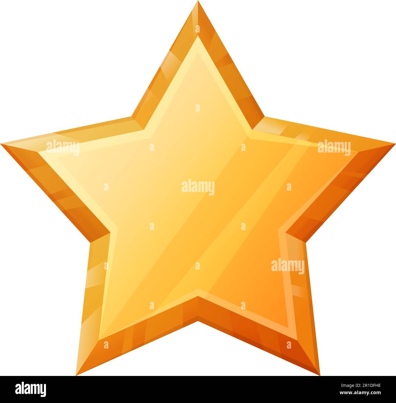 Golden realistic cartoon style 5-Star rating vector, Illustration Stock ...