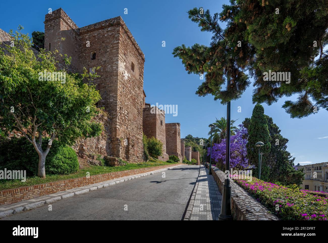 Outer Walls of Alcazaba Fortress - Malaga, Andalusia, Spain Stock Photo ...