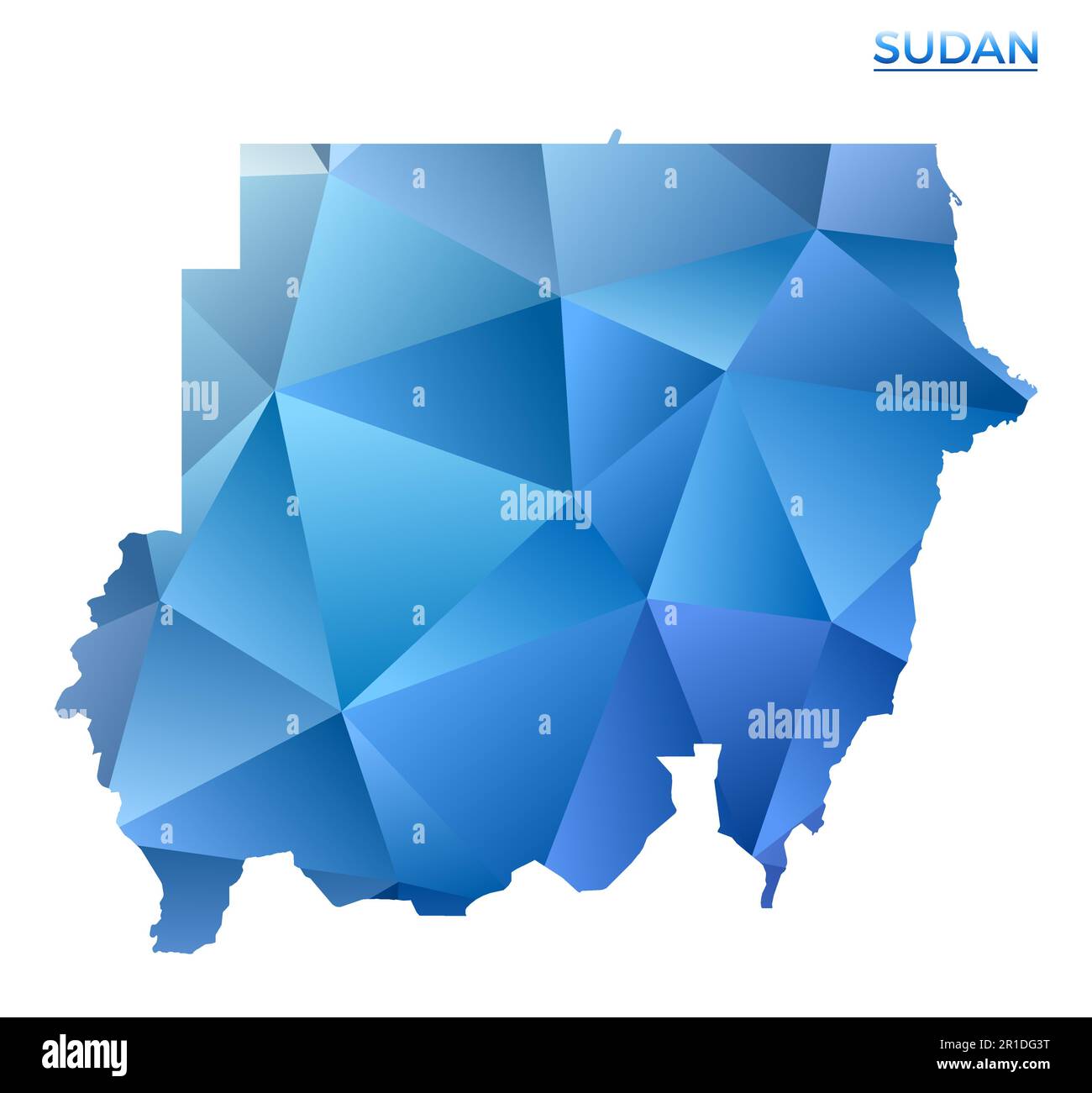 Vector polygonal Sudan map. Vibrant geometric country in low poly style. Cool illustration for ...