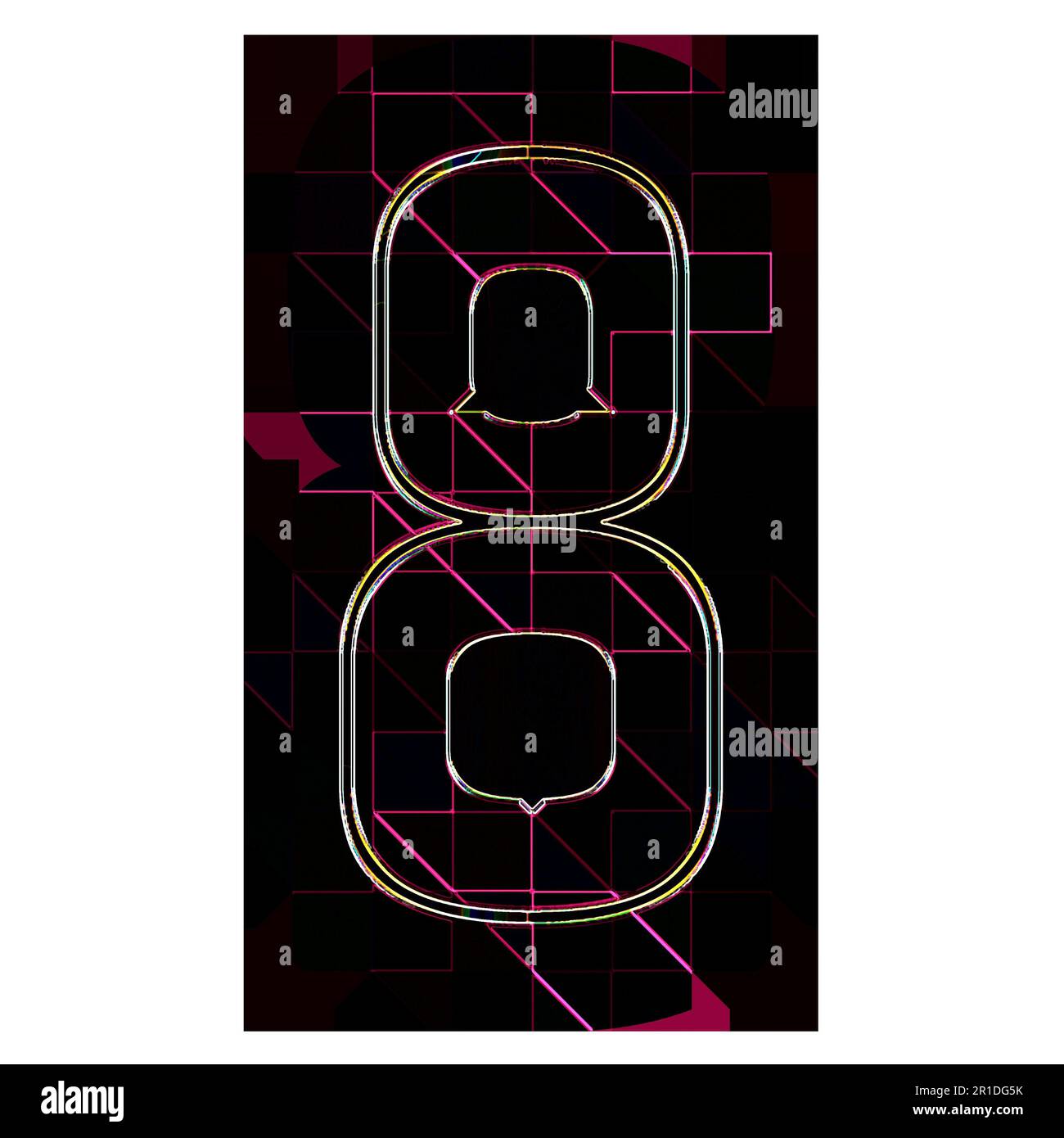 Number eight, modern design called light in the dark Stock Photo - Alamy