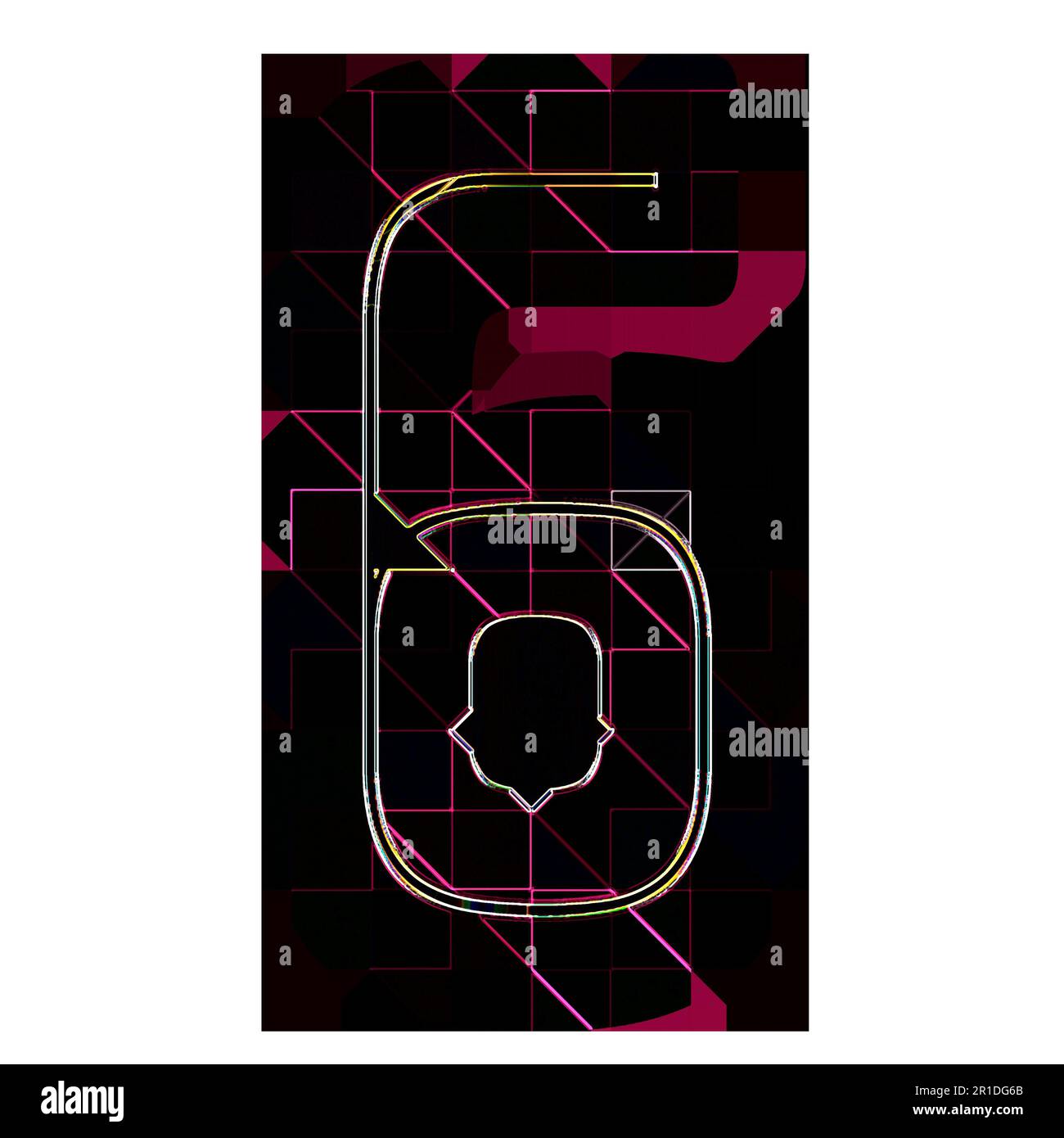 Number six, modern design called light in the dark Stock Photo - Alamy