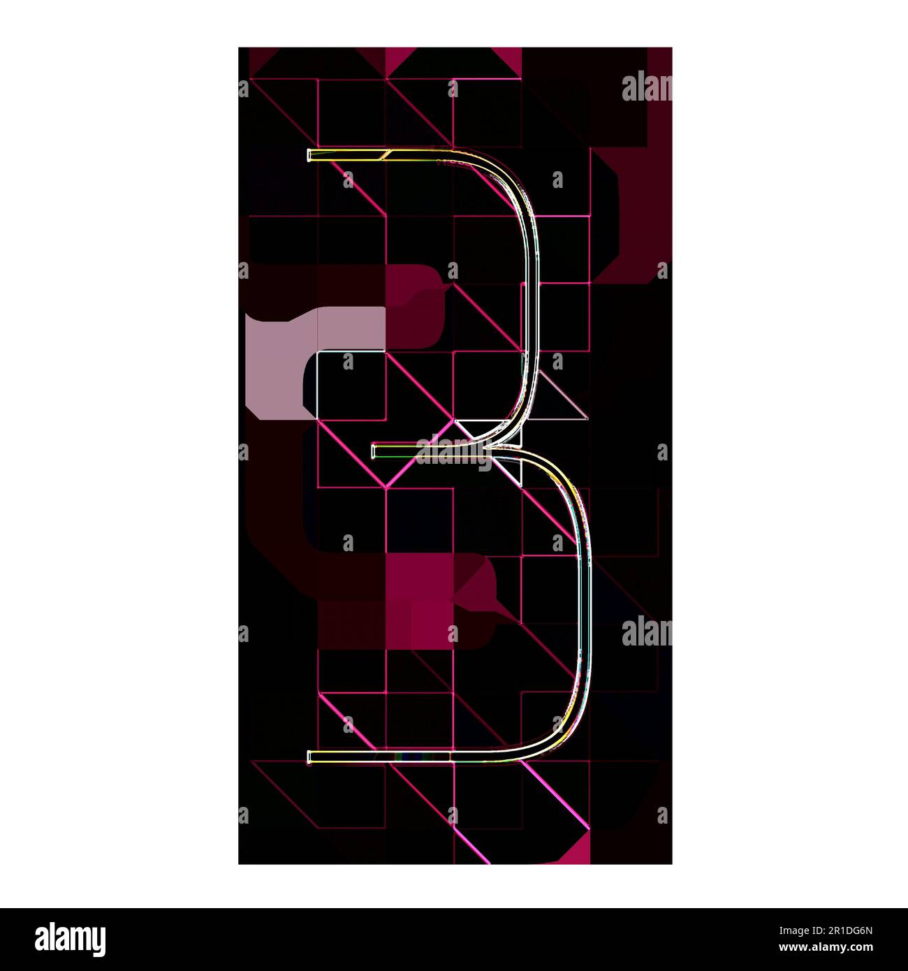 Number three, modern design called light in the dark Stock Photo - Alamy
