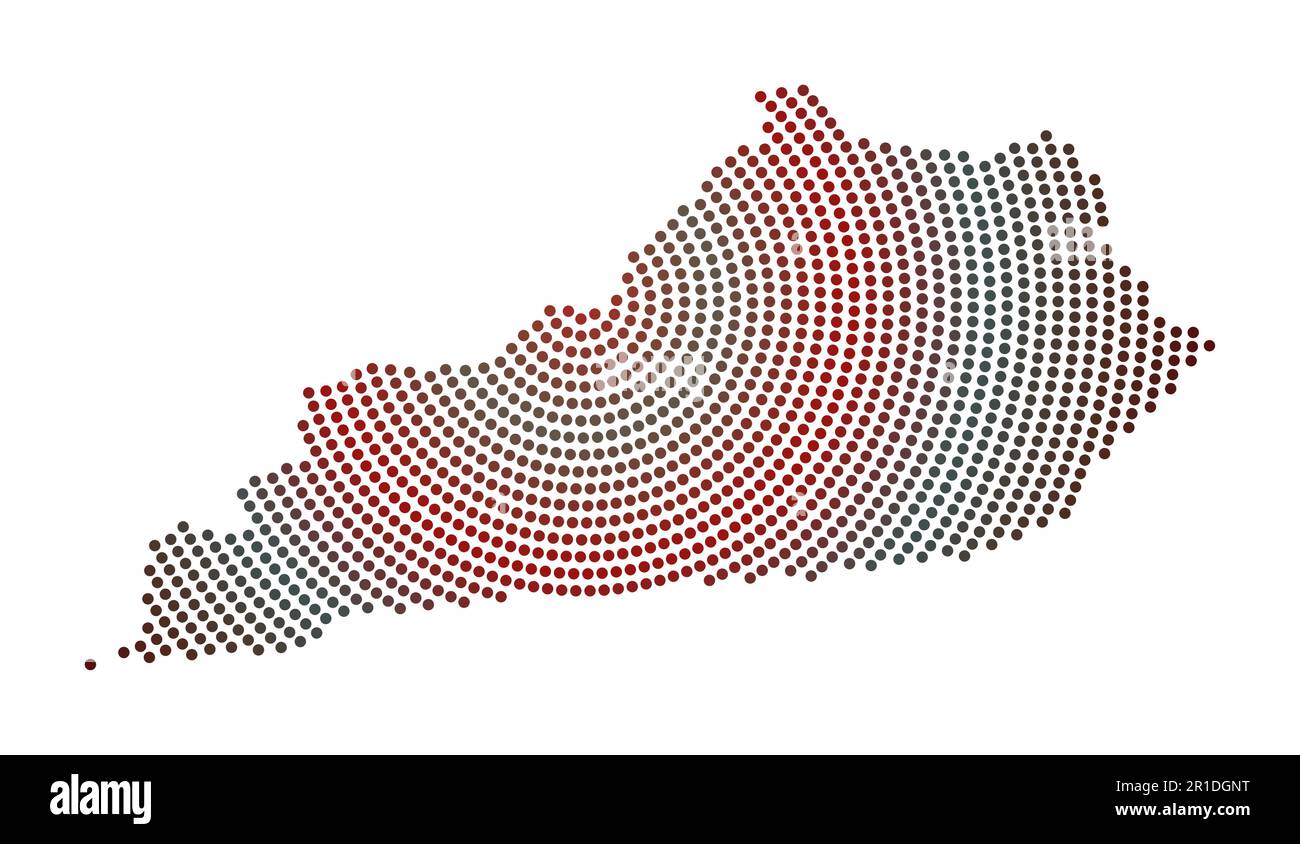 Kentucky dotted map. Digital style shape of Kentucky. Tech icon of the ...