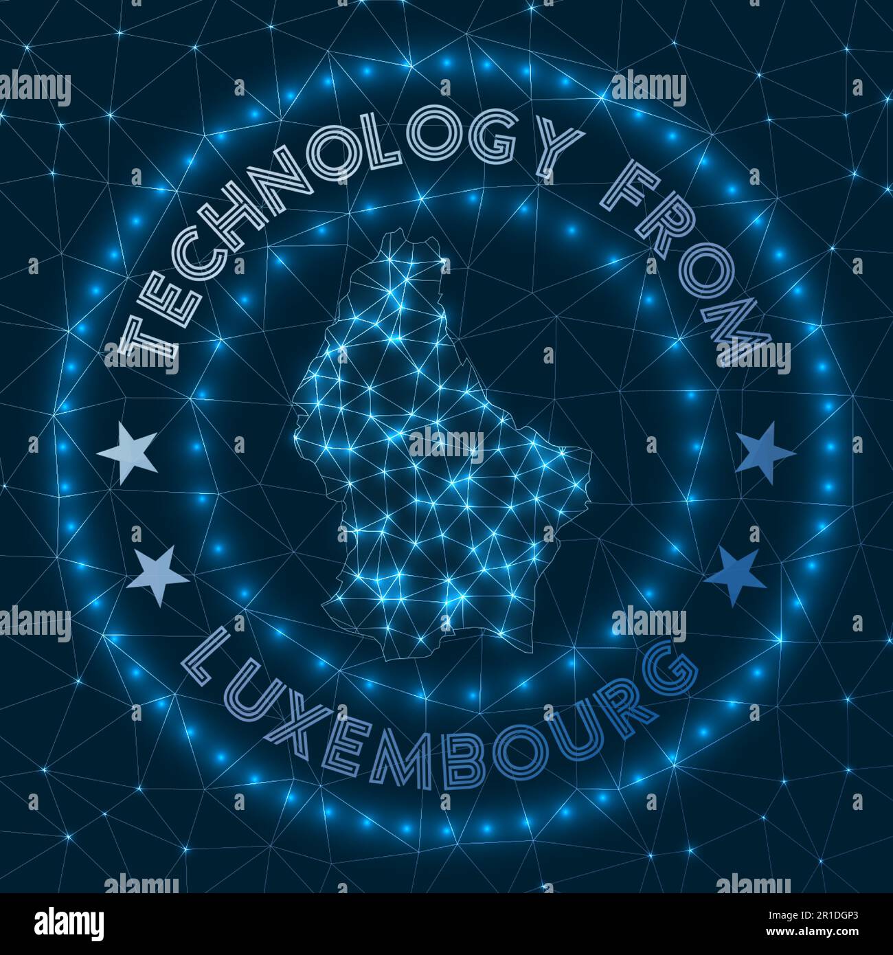 Technology From Luxembourg. Futuristic geometric badge of the country. Technological concept ...