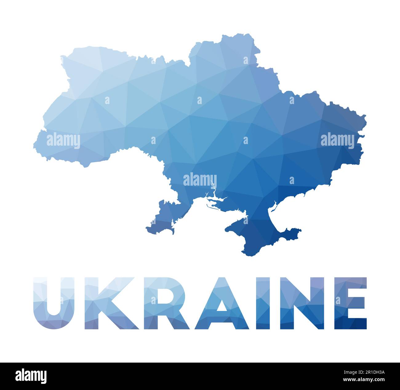 Low poly map of Ukraine. Geometric illustration of the country. Ukraine ...