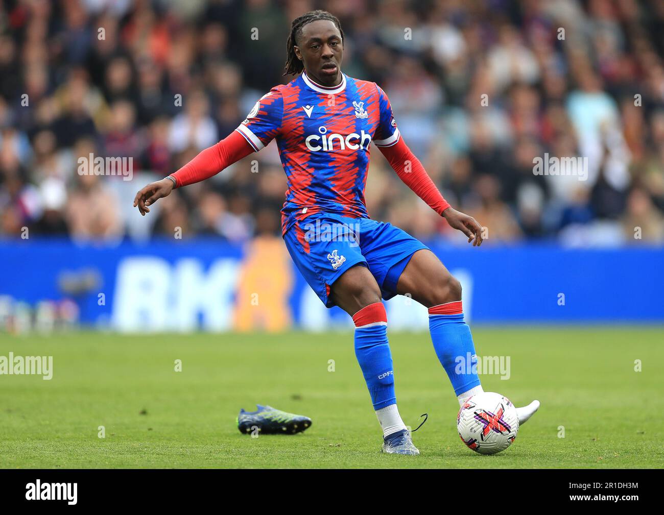 Crystal Palace's Eberechi Eze plays a pass without his boot on during ...
