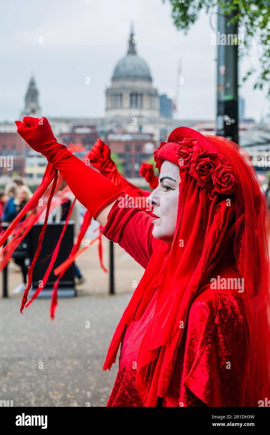 London, UK. 13th May, 2023. The red rebel brigade lends its support ...