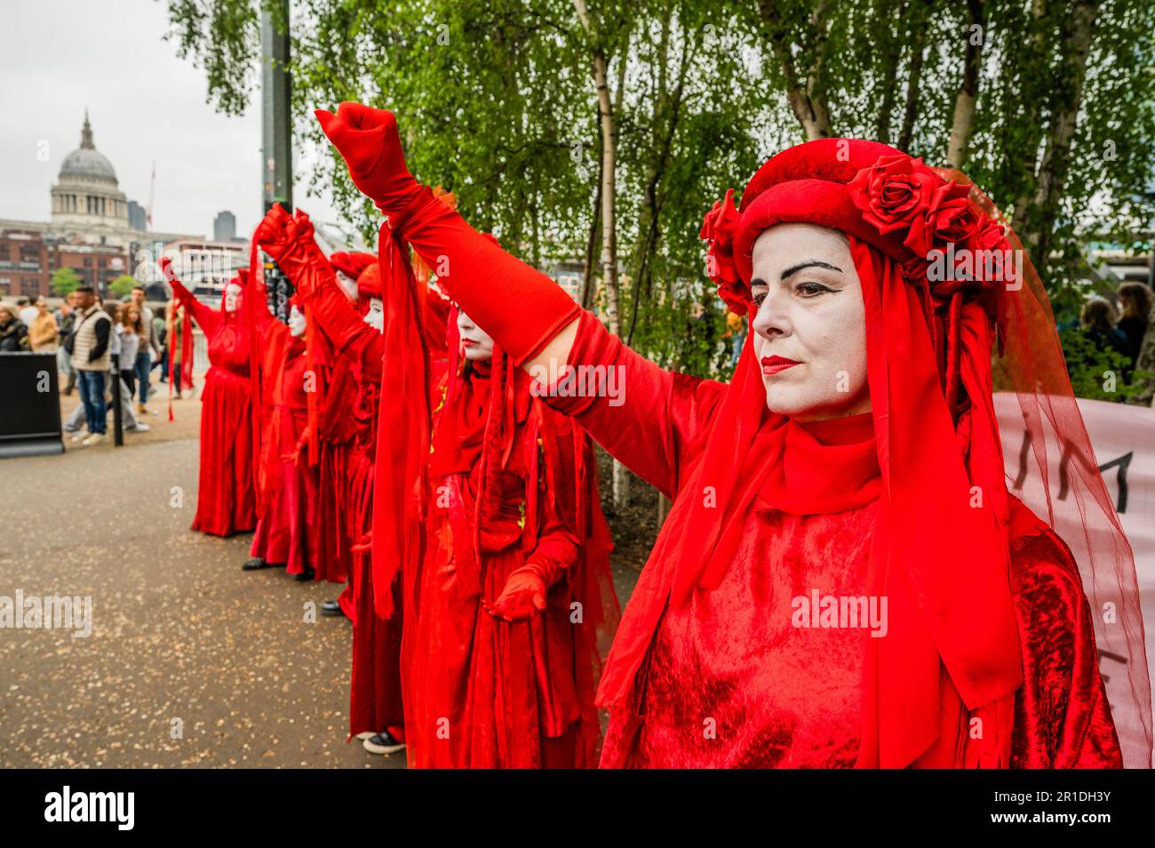 London, UK. 13th May, 2023. The red rebel brigade lends its support ...