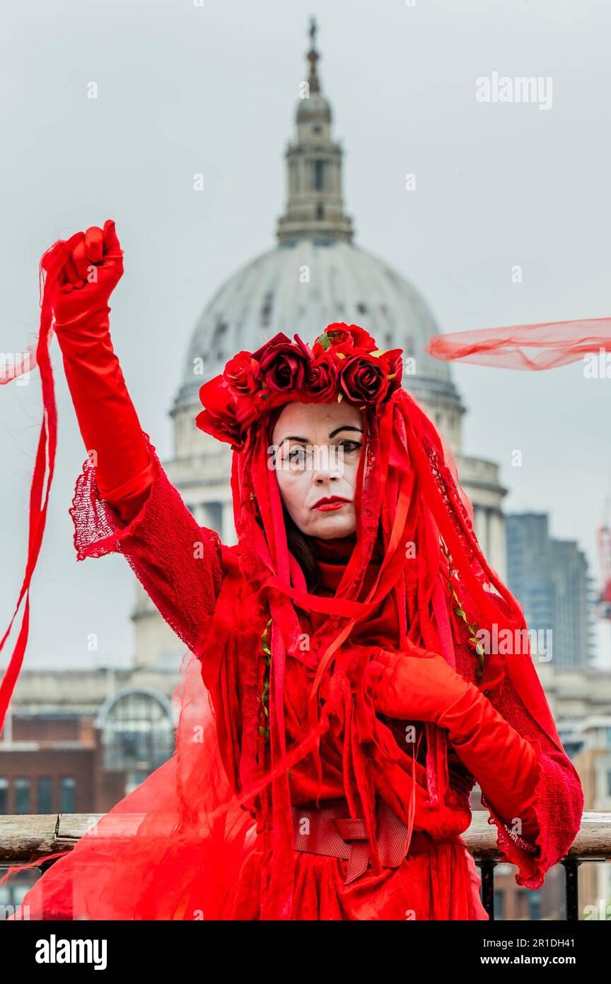 London, UK. 13th May, 2023. The red rebel brigade lends its support ...
