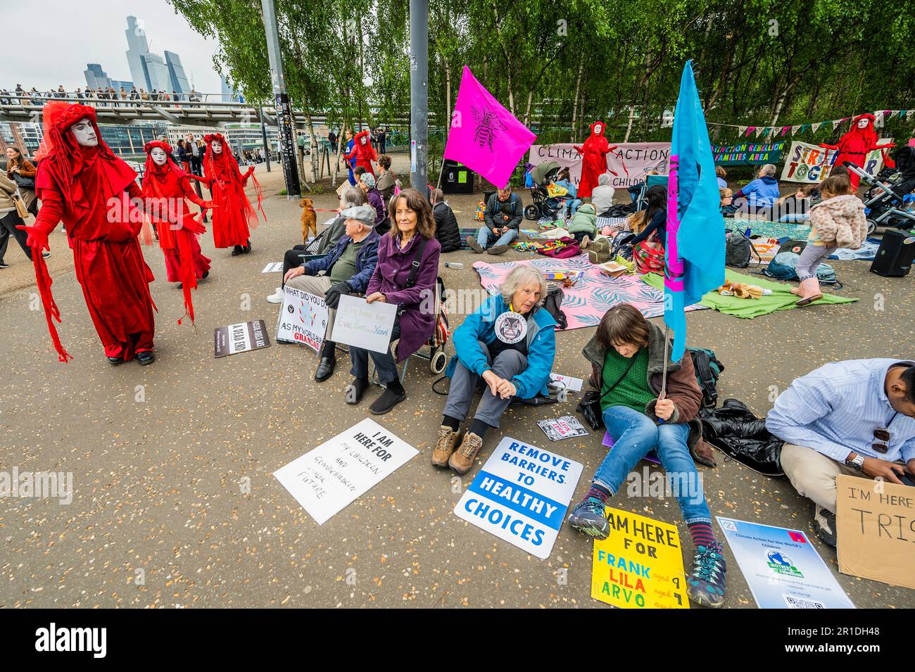 London, UK. 13th May, 2023. The red rebel brigade lends its support ...