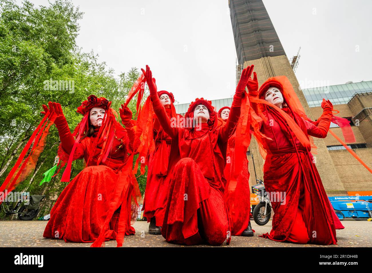 London, UK. 13th May, 2023. The red rebel brigade lends its support ...