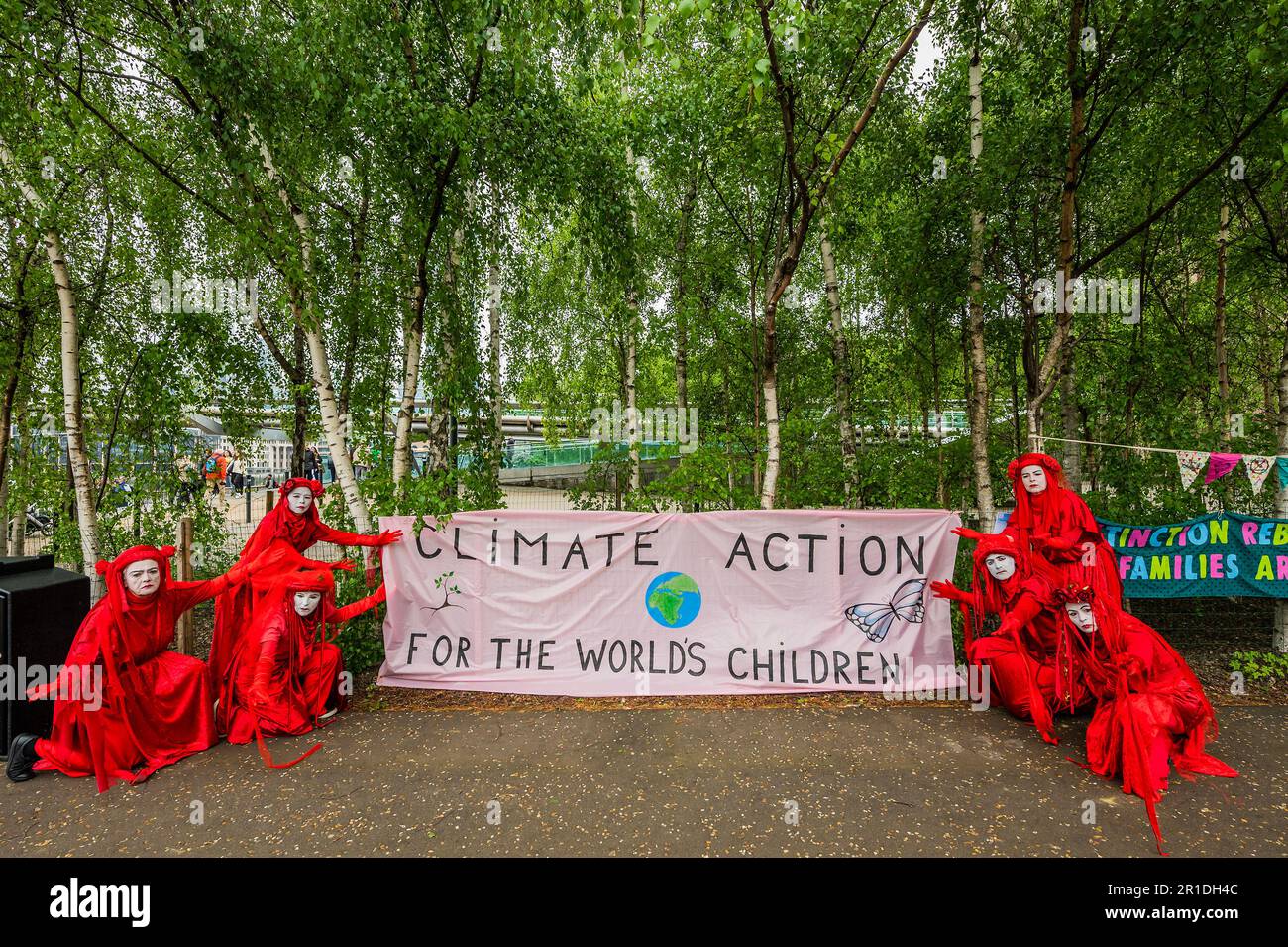 London, UK. 13th May, 2023. The red rebel brigade lends its support ...