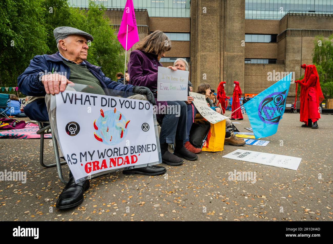 London, UK. 13th May, 2023. The red rebel brigade lends its support ...