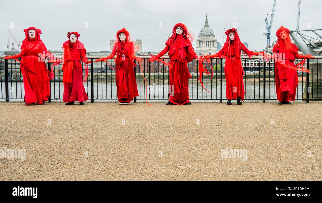 London, UK. 13th May, 2023. The red rebel brigade lends its support ...