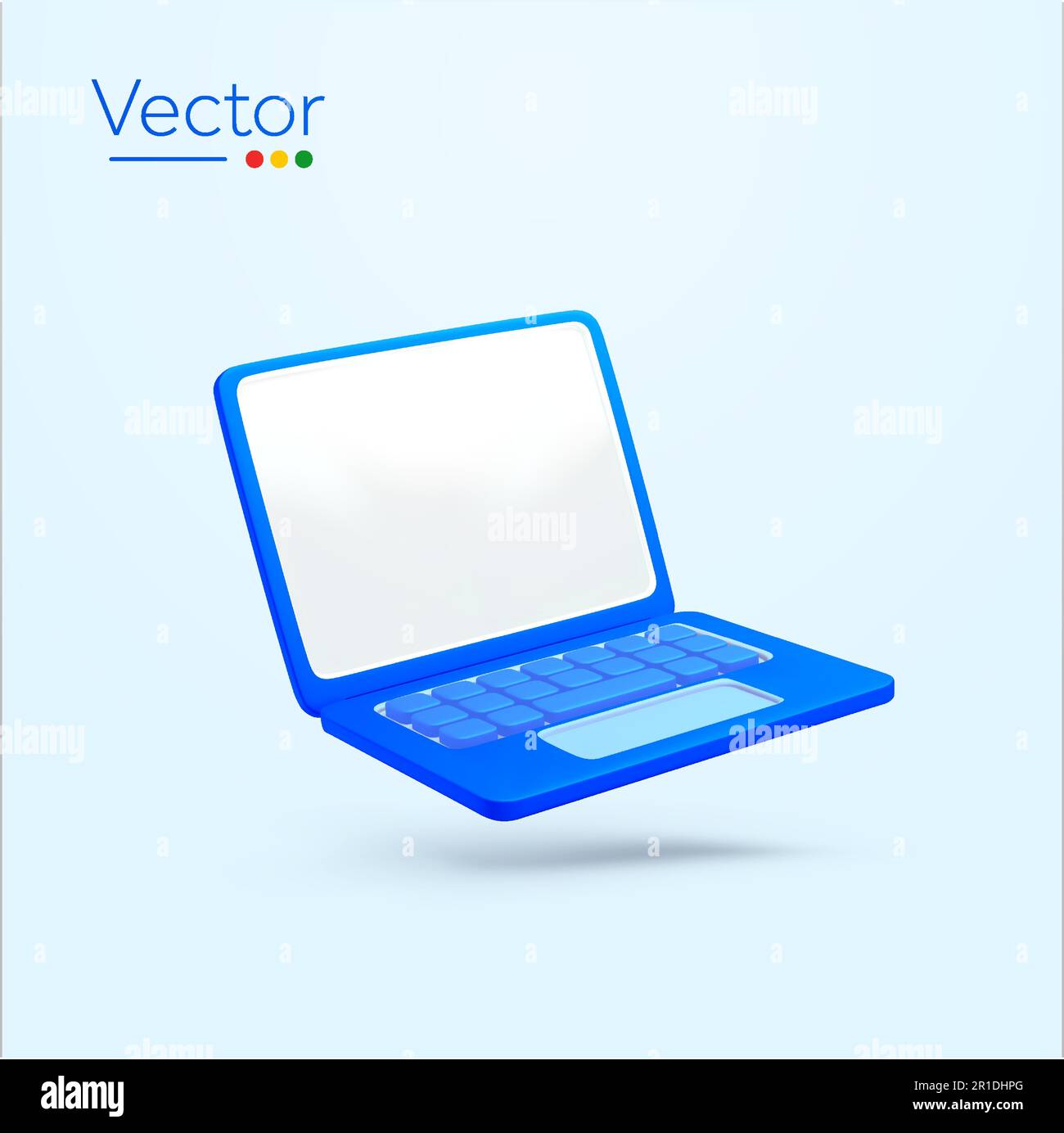3d laptop with minimalism style with shadow, isolated on background ...
