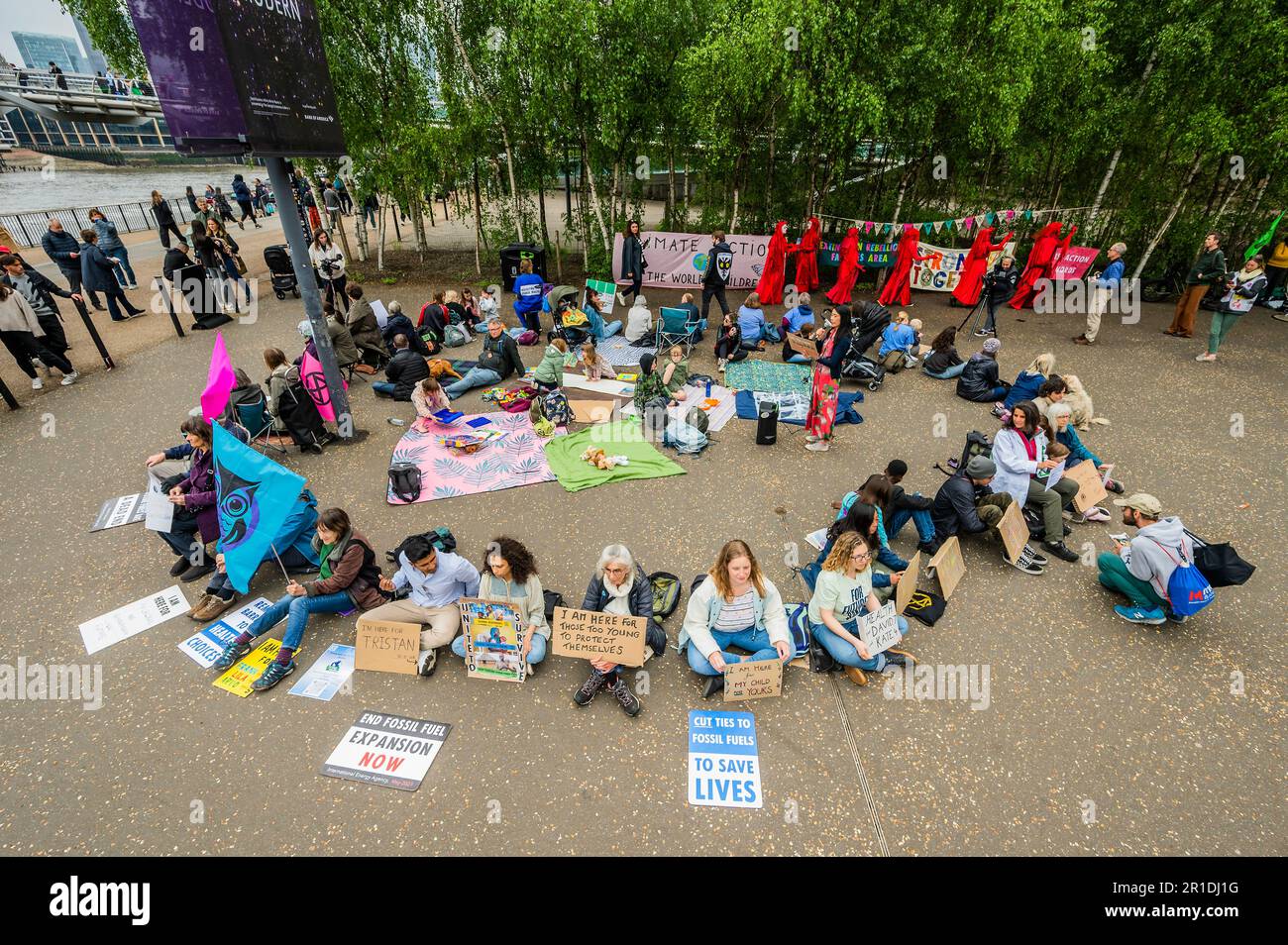 London, UK. 13th May, 2023. The red rebel brigade lends its support ...