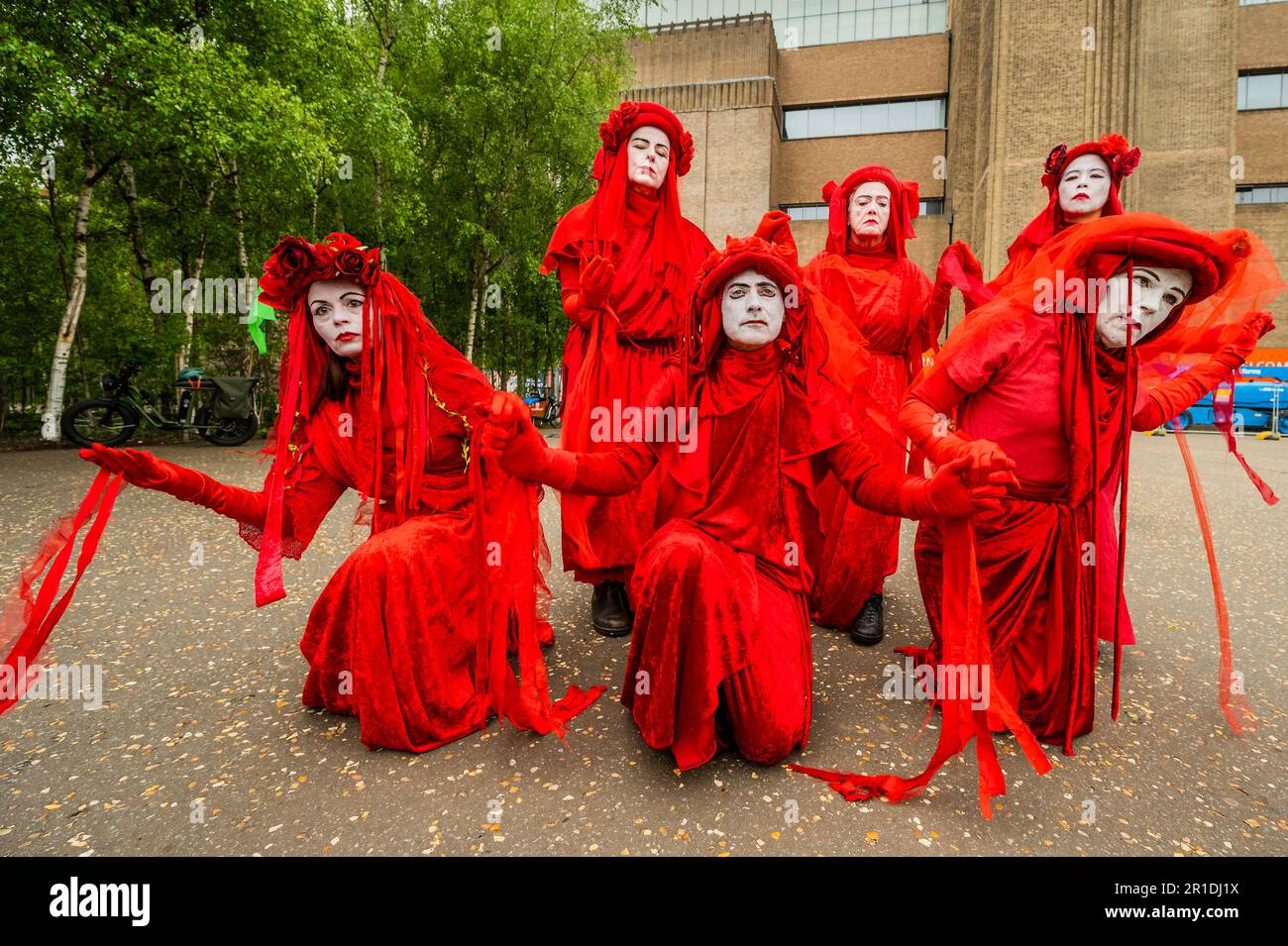 London, UK. 13th May, 2023. The red rebel brigade lends its support ...