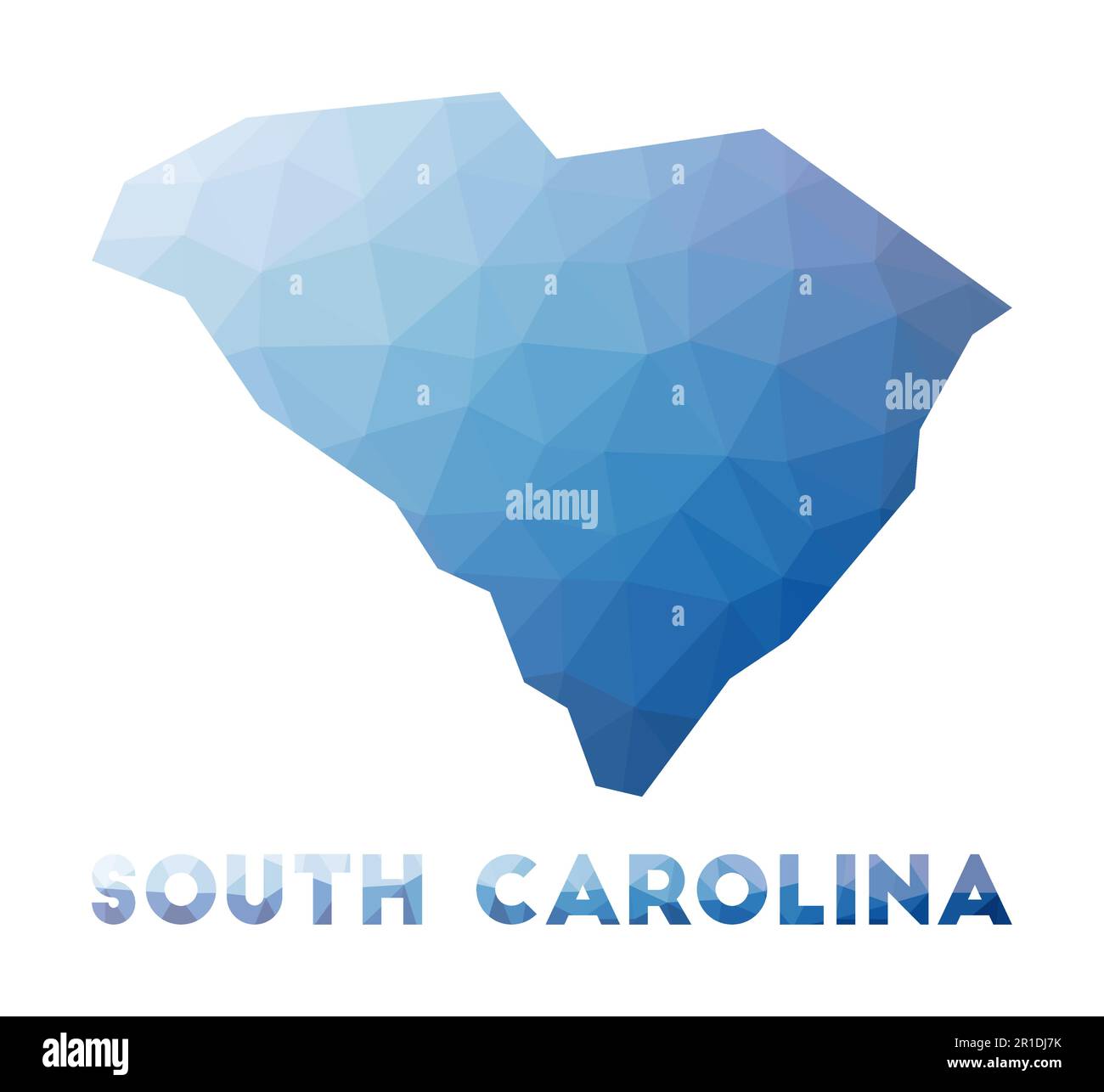 Low Poly Map Of South Carolina Geometric Illustration Of The Us State South Carolina Polygonal