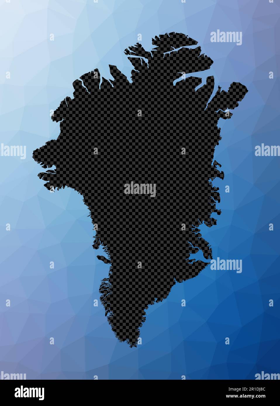 Greenland geometric map. Stencil shape of Greenland in low poly style. Attractive country vector ...