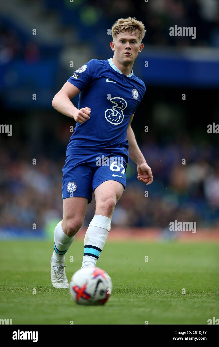 Chelsea's Lewis Hall during the Premier League match at Stamford Bridge ...