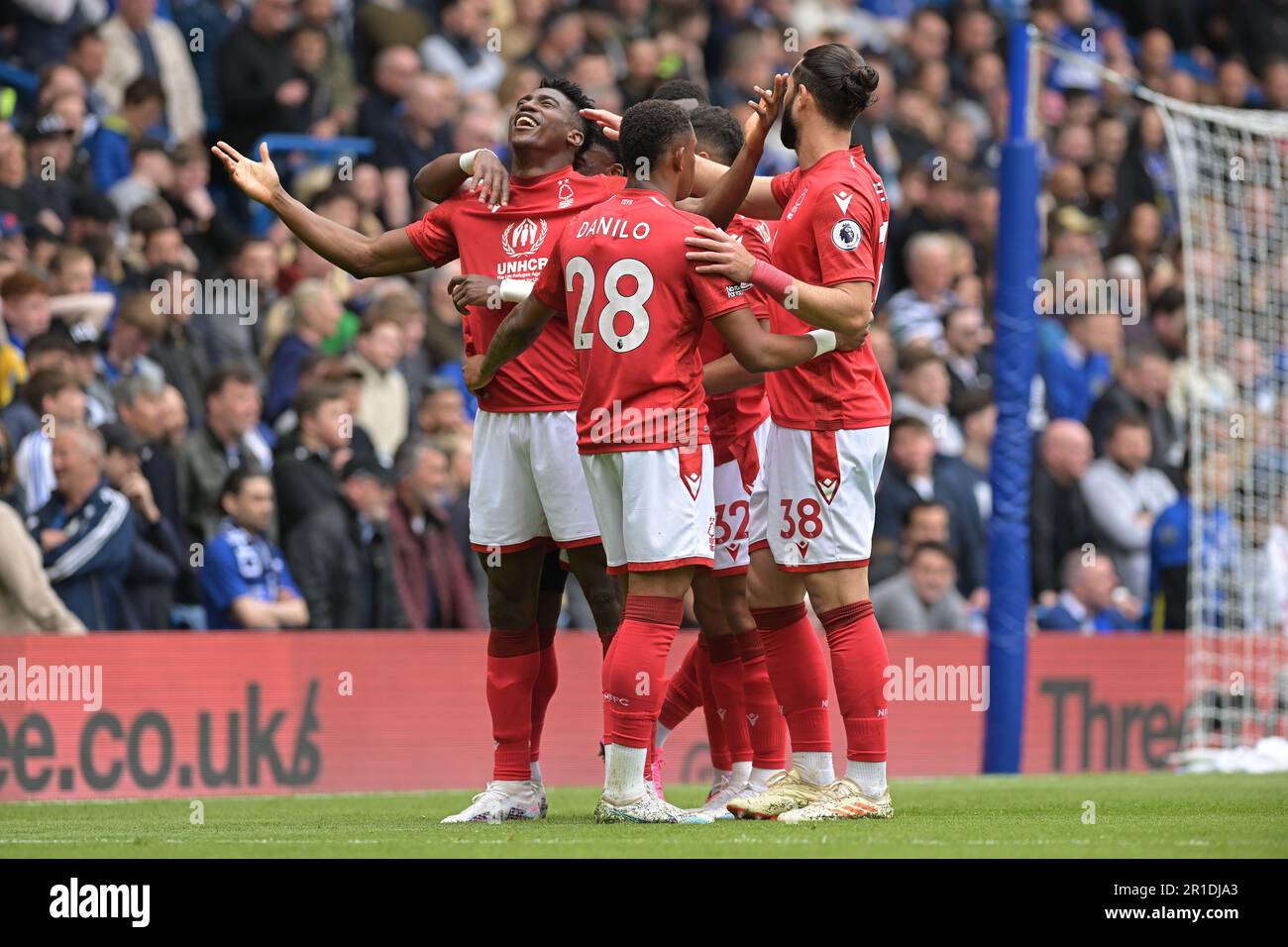 London, UK. 13th May, 2023. GOAL Taiwo Awoniyi of Nottingham Forest ...