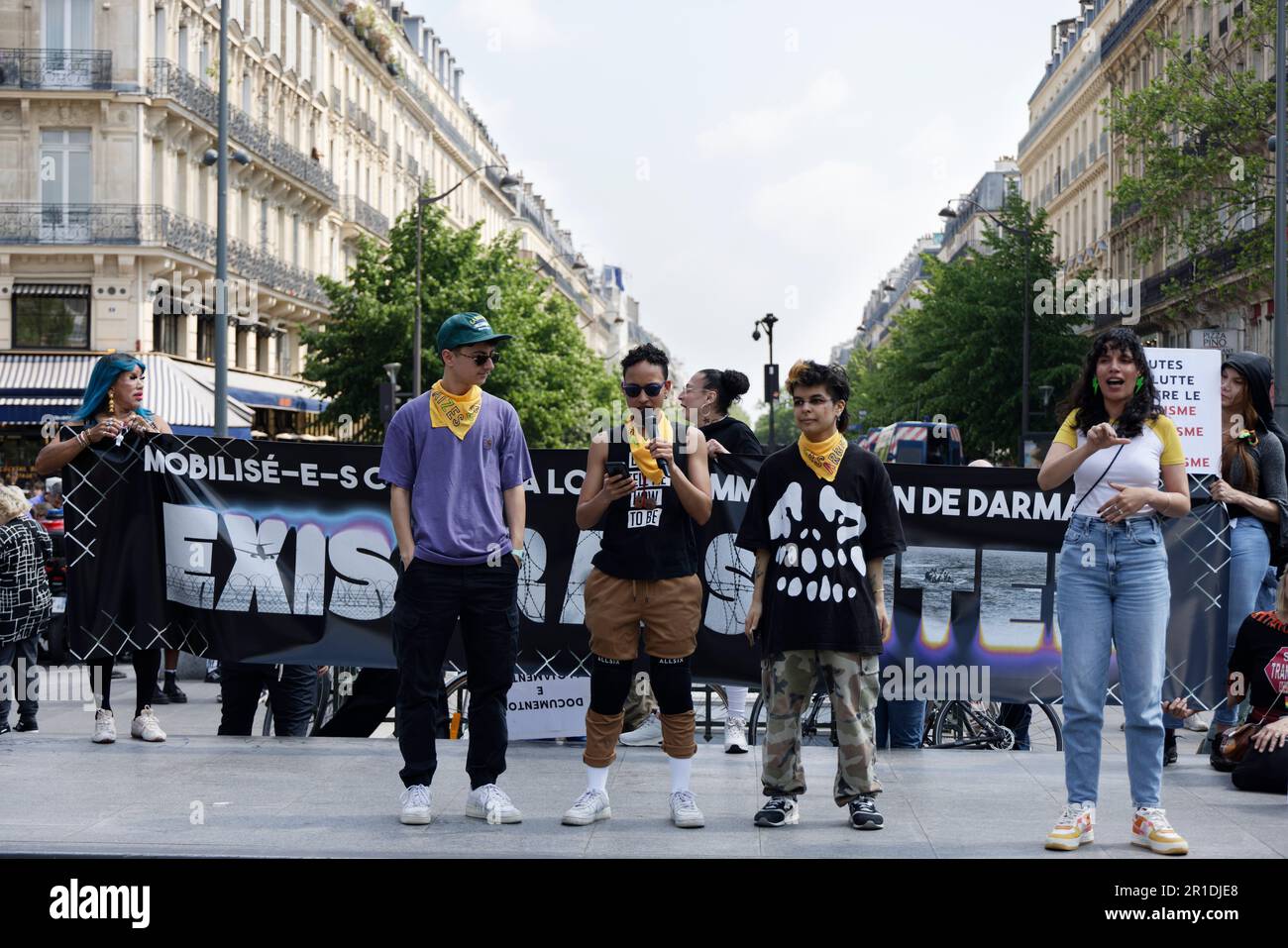 Paris, France. 13th May, 2023. ExisTransInter demonstration against the ...