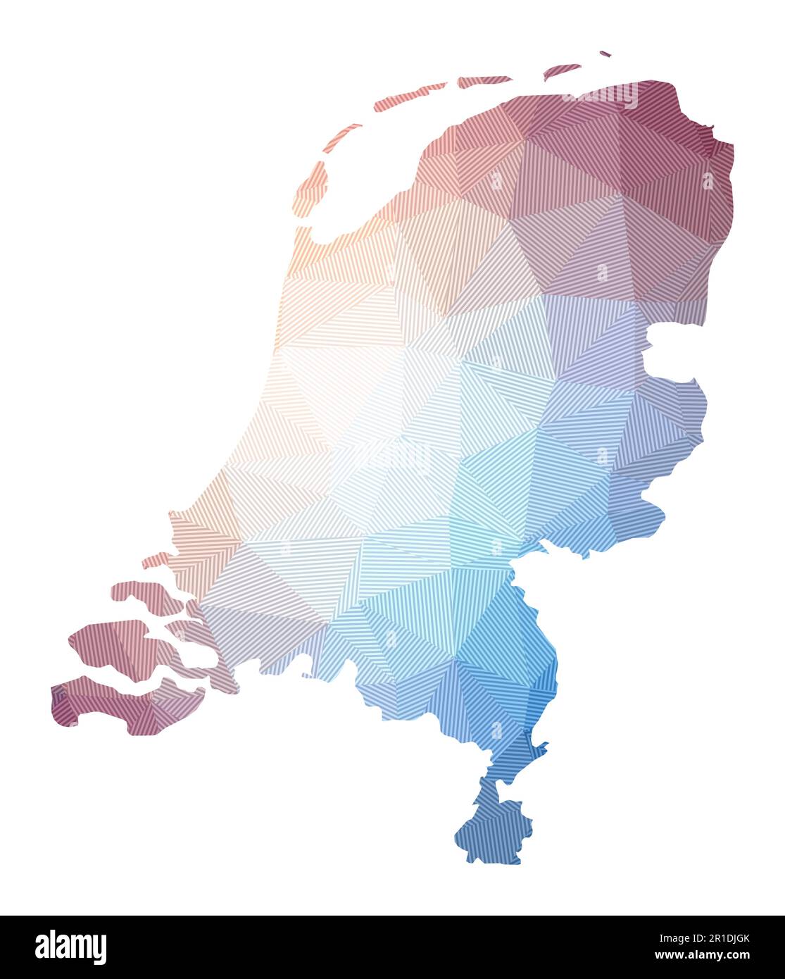Map of Netherlands. Low poly illustration of the country. Geometric ...