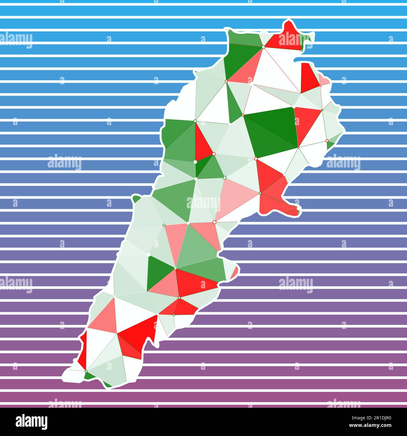 Lebanon polygonal map hi-res stock photography and images - Alamy