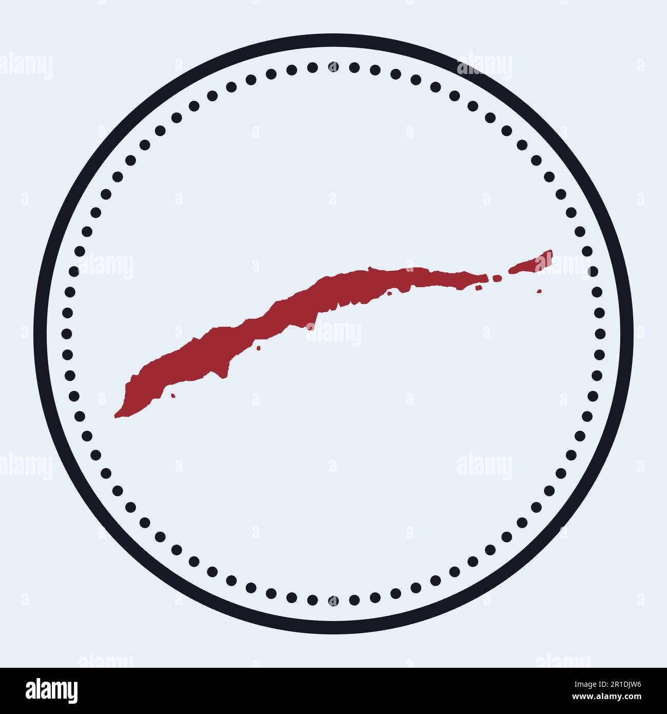 Roatan round stamp. Round logo with island map and title. Stylish ...