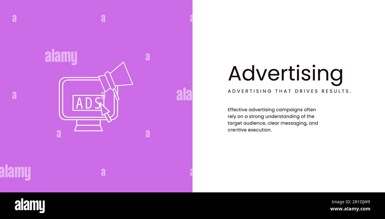 Advertising Banner on White and Purple Background. Stylish Marketing ...