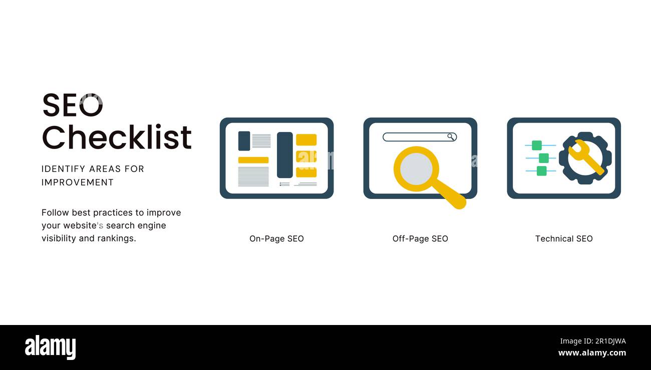 SEO Checklist Banner on Light Background. Stylish Marketing Banner with ...