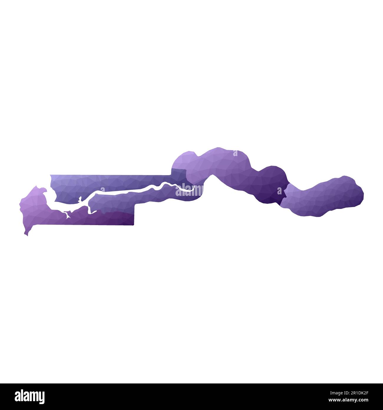 Gambia map. Geometric style country outline. Mesmeric violet vector ...