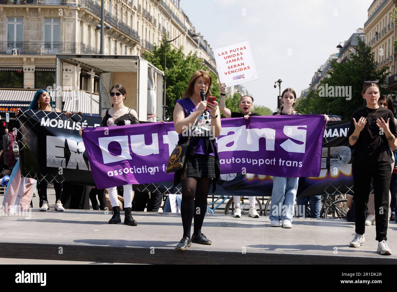 Paris, France. 13th May, 2023. ExisTransInter demonstration against the ...