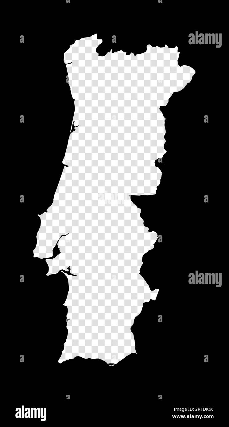 Stencil map of Portugal. Simple and minimal transparent map of Portugal ...