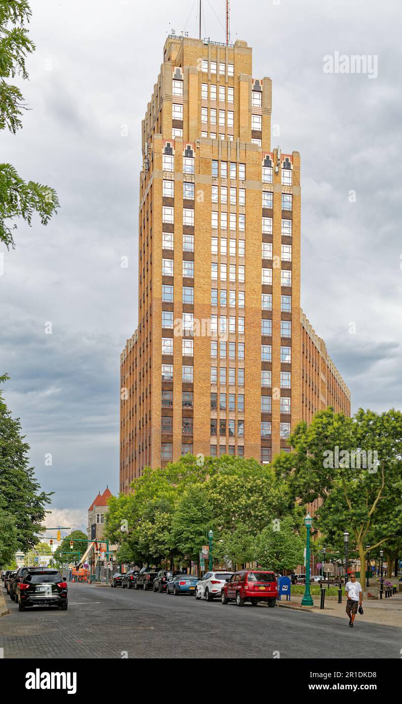 State Tower Building, viewed from East Water Street. Hanover Square is ...