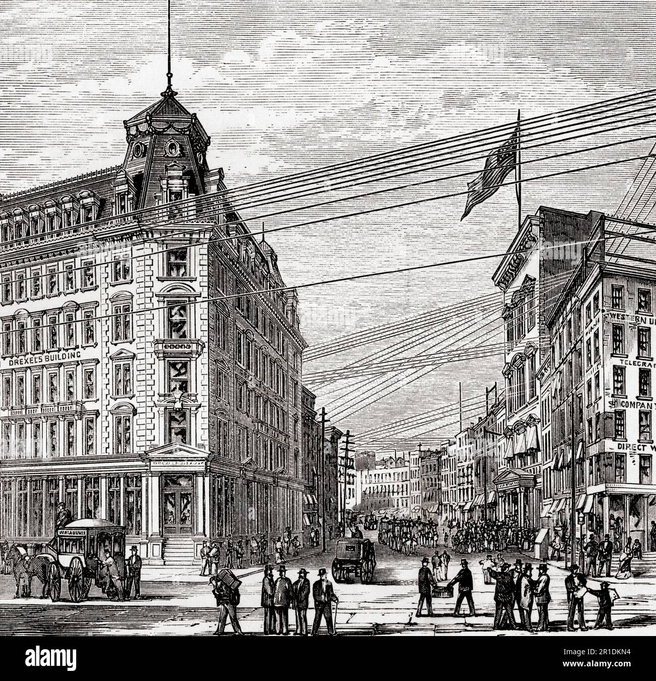 Corner of Broad and Wall Streets, New York City, United States of ...