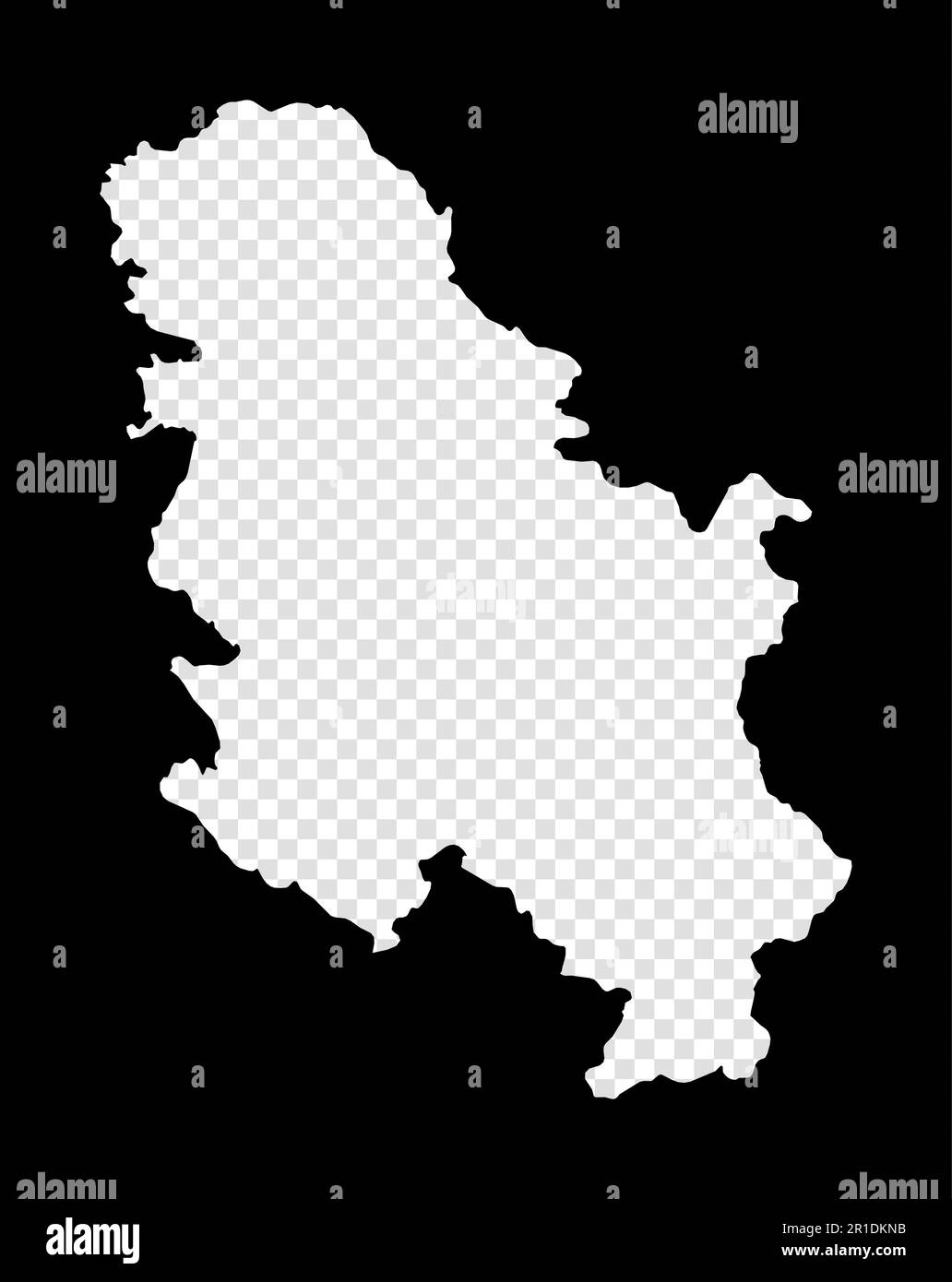 Stencil map of Serbia. Simple and minimal transparent map of Serbia ...