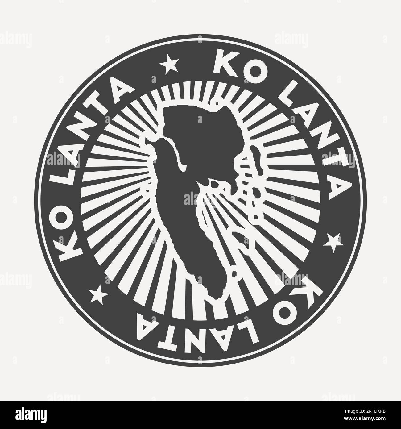 Ko Lanta round logo. Vintage travel badge with the circular name and ...