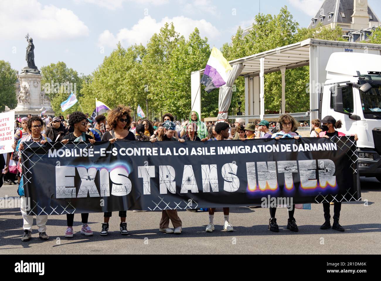 Paris, France. 13th May, 2023. ExisTransInter demonstration against the ...