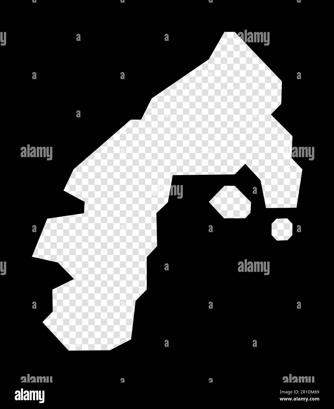 Stencil map of Water Island. Simple and minimal transparent map of ...