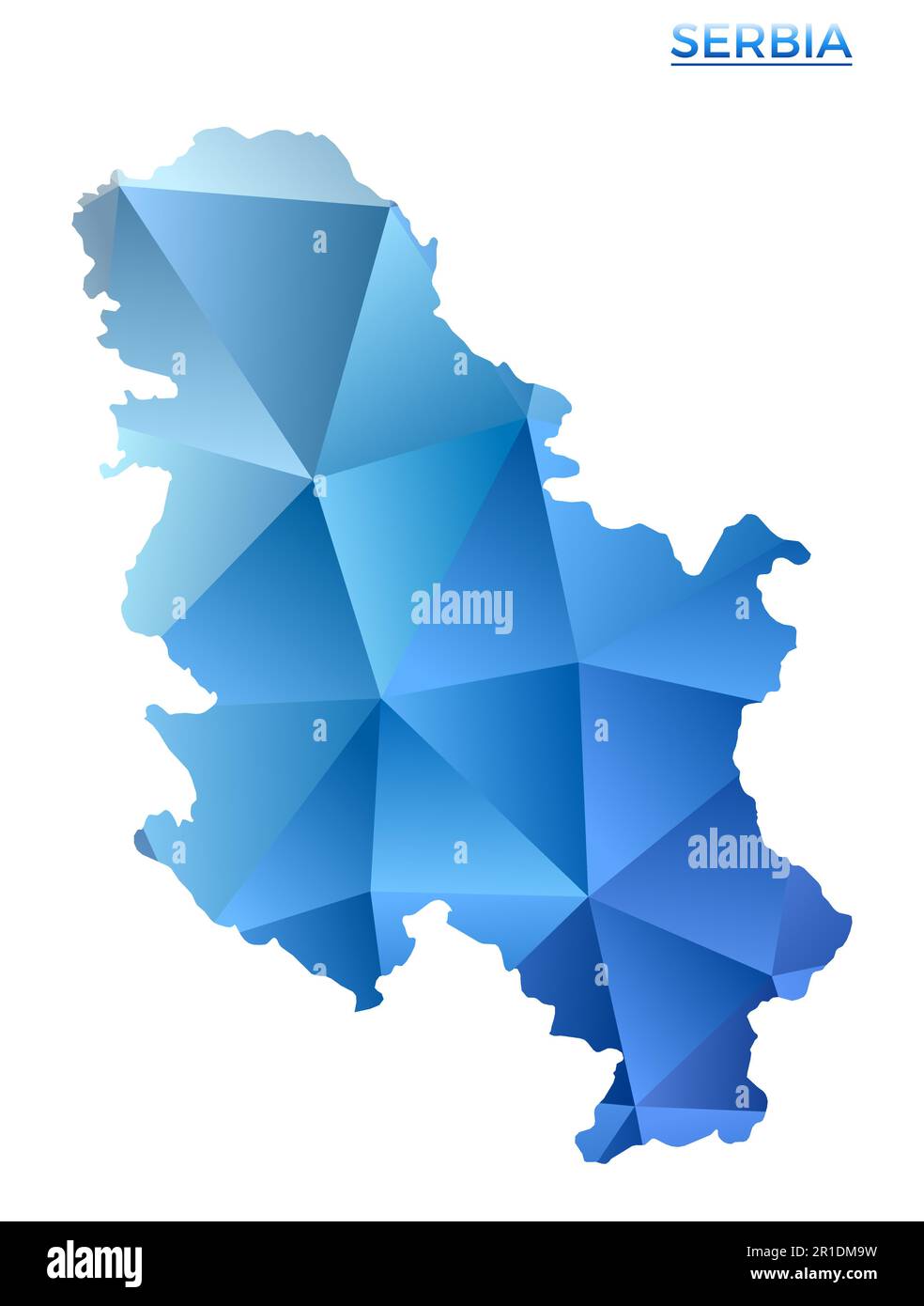 Vector polygonal Serbia map. Vibrant geometric country in low poly style. Stylish illustration ...