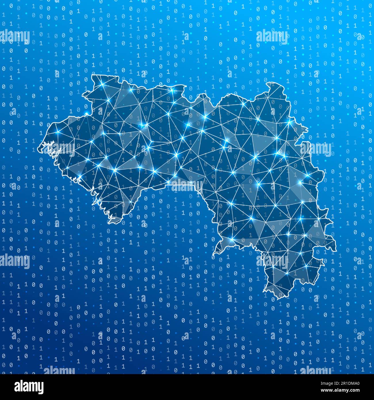 Network map of Guinea. Country digital connections map. Technology ...