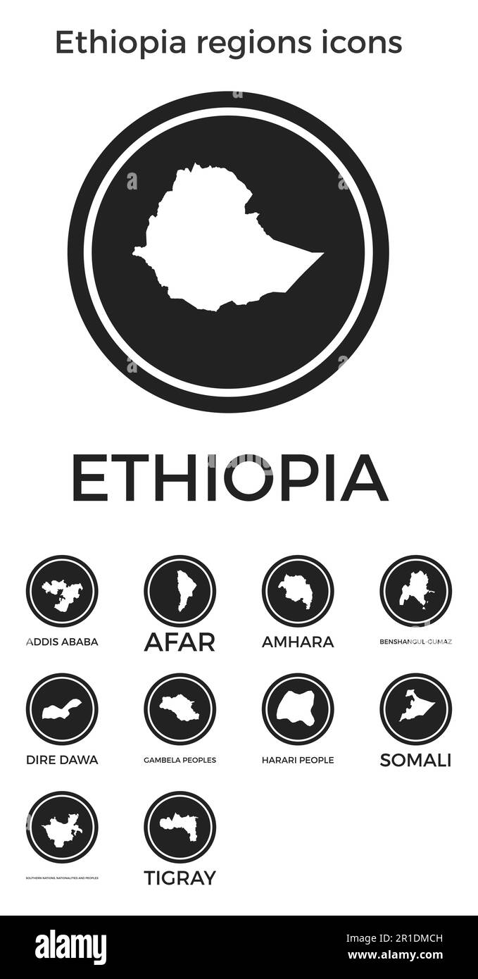 Ethiopia regions icons hi-res stock photography and images - Alamy
