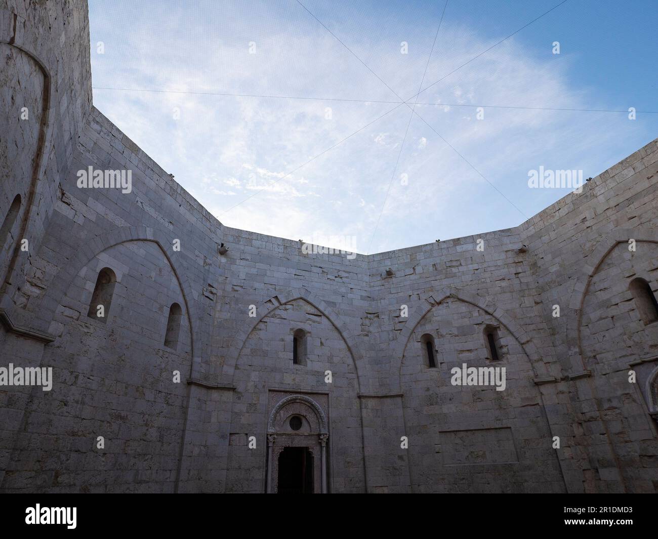 ANDRIA, ITALY - OCTOBER 30, 2021: Inner courtyard of Castel del Monte ...