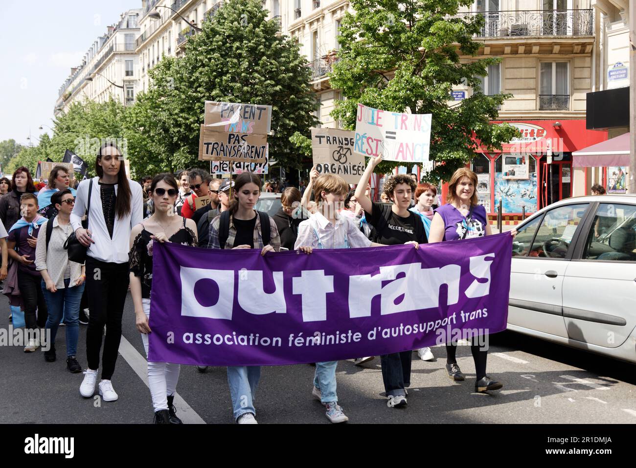 Paris, France. 13th May, 2023. ExisTransInter demonstration against the ...