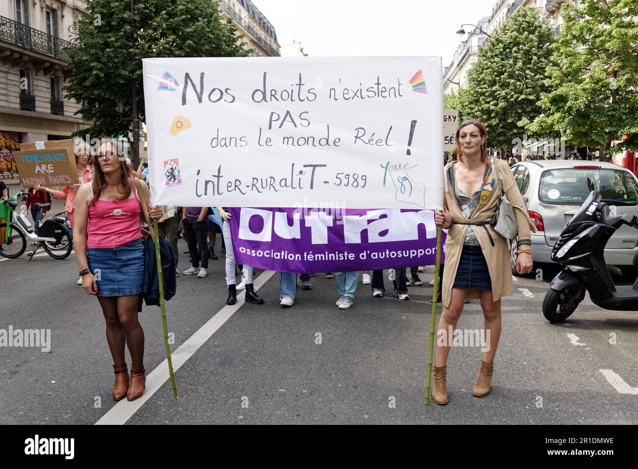 Paris, France. 13th May, 2023. ExisTransInter demonstration against the ...