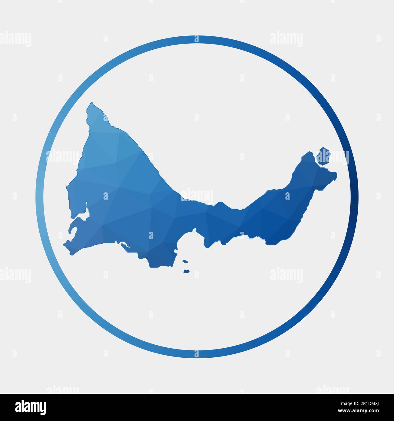 Providenciales icon. Polygonal map of the island in gradient ring ...