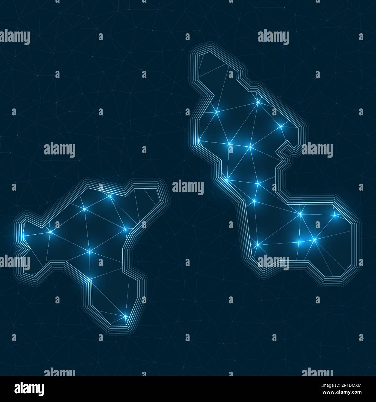 Cooper Island network map. Abstract geometric map of the island ...